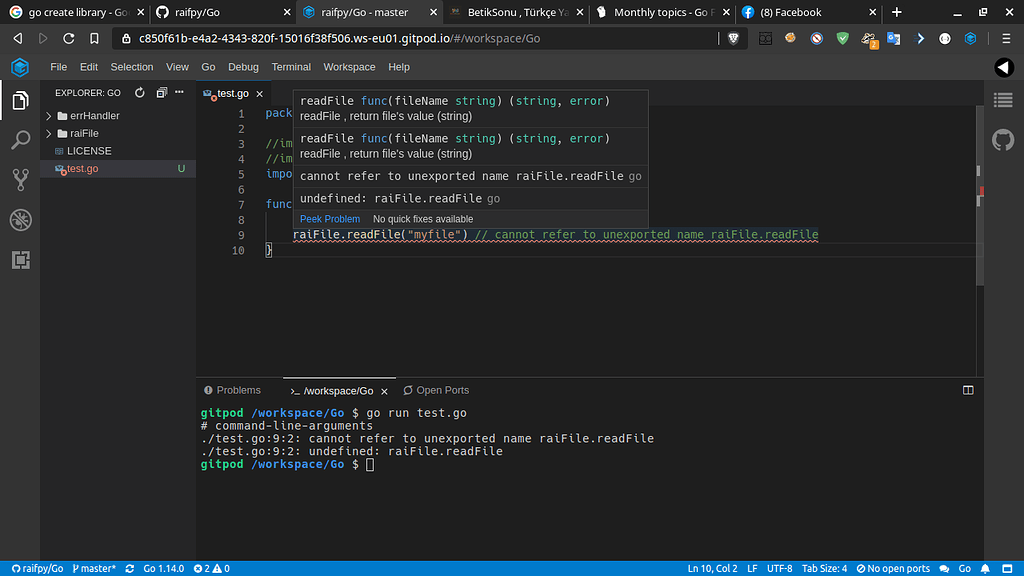 Cannot refer to unexported name raiFile.readFile - Getting Help - Go Forum